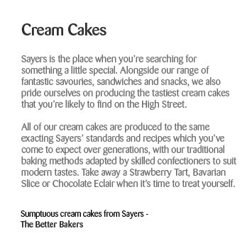 Sayers The Bakers | Products | Cream Cakes